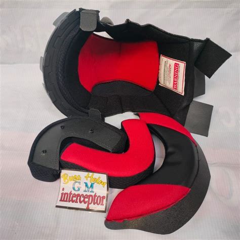 Gm Interceptor Helmet Foam Full Set Plastic Buttons Cheeks Shopee