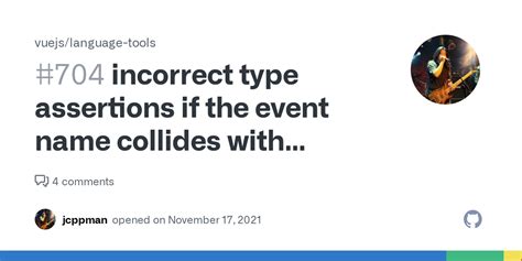 Incorrect Type Assertions If The Event Name Collides With Native Event
