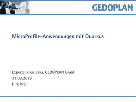 Microprofile Anwendungen Mit Quarkus Expertenkreis Java Speaker Deck