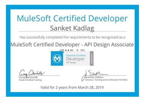 Sanket Kadlag On Linkedin Mulesift Certified Developer Raml 10
