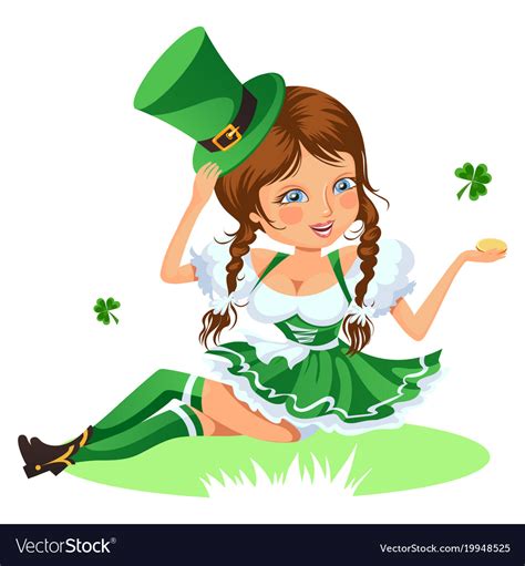 Saint Patrick Day Characters Sexy Girl Royalty Free Vector