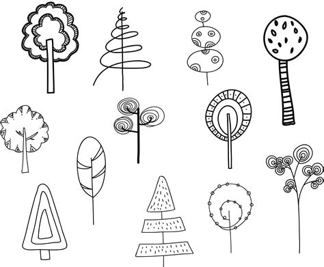 Trees Doodle SVG Etsy