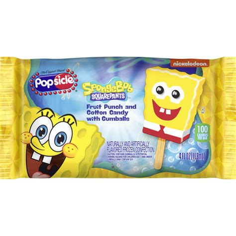 Popsicle Spongebob Ice Pop Cotton Candy And Fruit Punch Flavor Ct Buehler S
