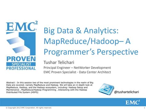 big data and analytics mapreduce hadoop a programmer s perspective ppt