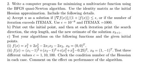 2 Write A Computer Program For Minimizing A