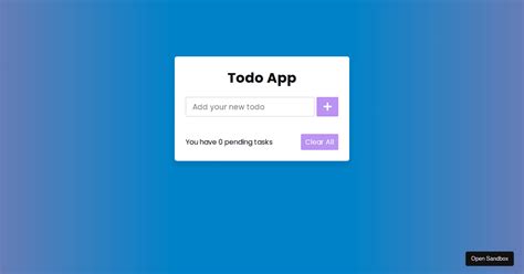 Todo App Using Html Css And Js Codesandbox
