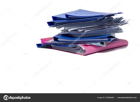 file folder stack business report paper file table work office — stock