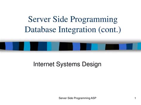 Ppt Server Side Programming Database Integration Cont Powerpoint