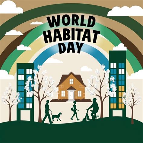 A Poster For World Habitat Habitat Habitat Habitat Day Premium Ai
