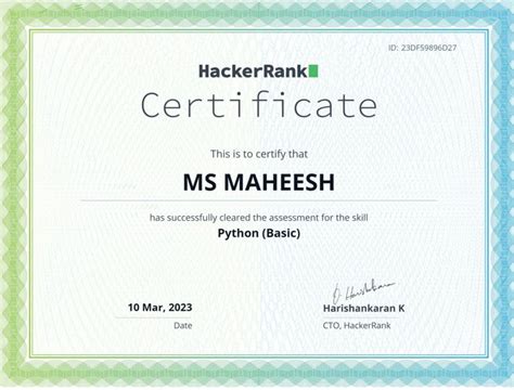 Maheesh Ms On Linkedin Python Basic In Hacker Rank