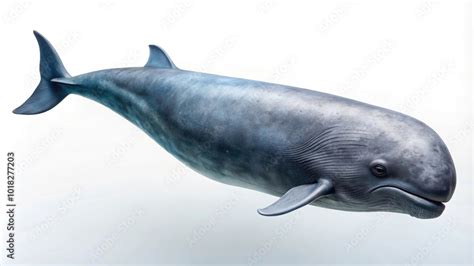 Minimalist Image Of Dwarf Sperm Whale Kogia Sima Isolated On White