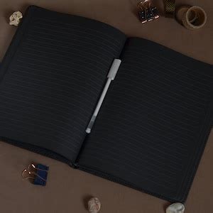 Black Paper Notebook With Lined Pages Blackout Aesthetic Journal Included White Ink Pen Black