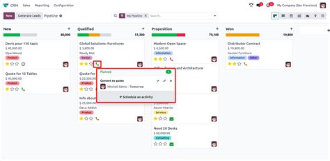how to manage crm pipeline in odoo 18