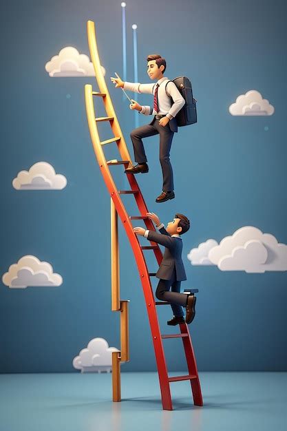 Premium Photo Businessman Climbing The Corporate Ladder