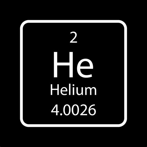 Helium Symbol Chemical Element Of The Periodic Table Vector