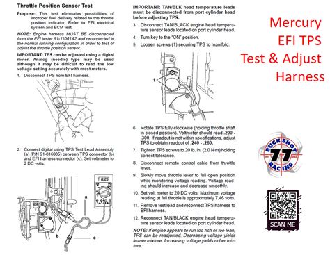 How To Test And Adjust Your Mercury EFI TPS