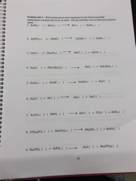 Solved Problem Set 5 Predict Products And Write Balanced