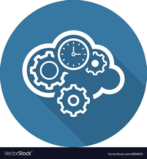 Cloud Processing Icon Flat Design Royalty Free Vector Image