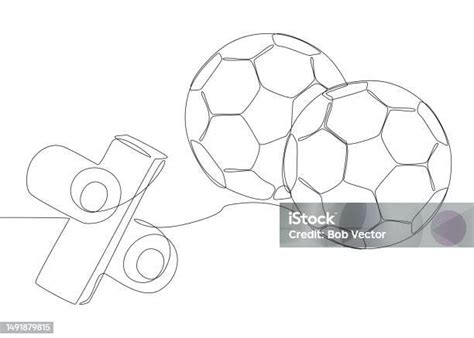 백분율 기호가 있는 축구 공의 연속 라인 하나 가는 선 그림 벡터 개념입니다 등고선 그리기 창의적인 아이디어