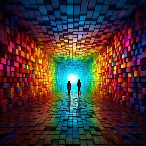 Premium Ai Image Vibrant And Distorted Pixelated Texture