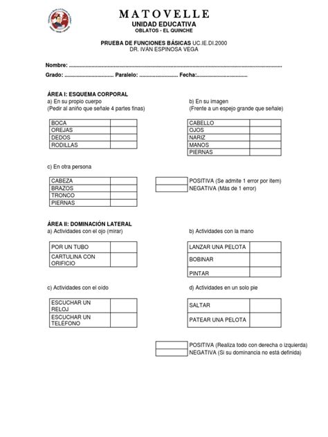 Test Funciones Basicas Pdf