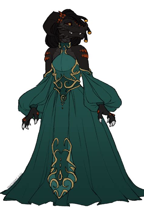 [oc][art] More Non Binary Dragonborn In Gala Attire R Dnd
