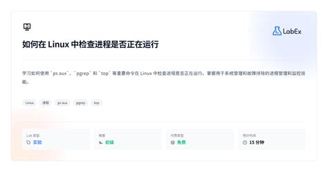 如何在 Linux 中检查进程是否正在运行 Labex 如何在 Linux 中检查进程是否正在运行 Labex