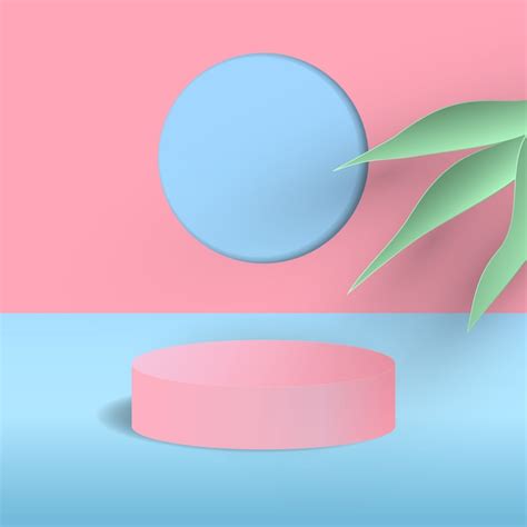 Минимальная сцена с фоном подиума цилиндра Премиум векторы