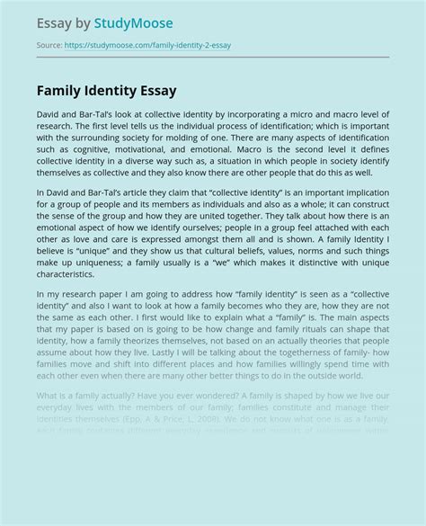 Essay Examples Identity Essay