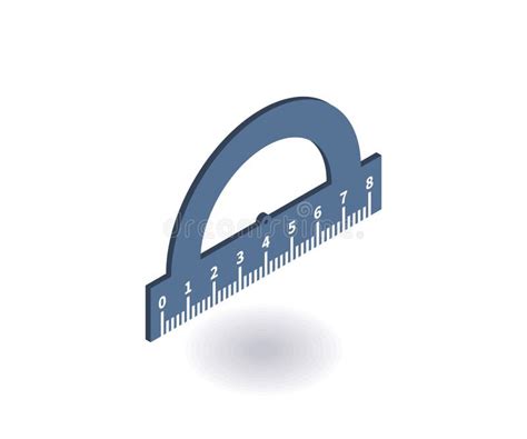 Protractor Ruler Isometric Icon Vector 3d Illustration For Web Design Stock Vector