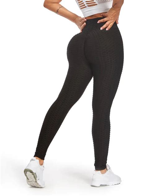 Womens High Waist Textured Yoga Pants Tummy Control Butt Regionname