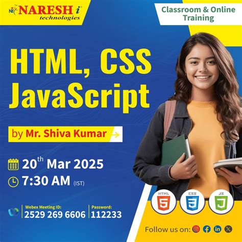Html Css Javascript Java Dotnet Webdevelopment Developers Naresh I Technologies