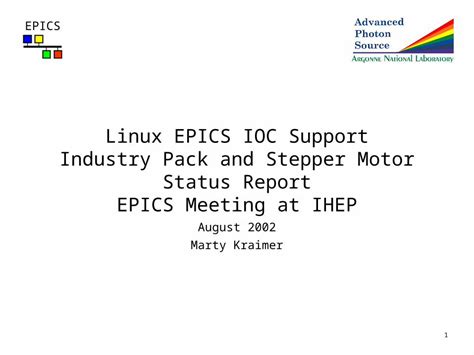 PPT Linux EPICS IOC Support Industry Pack And Stepper Motor Status