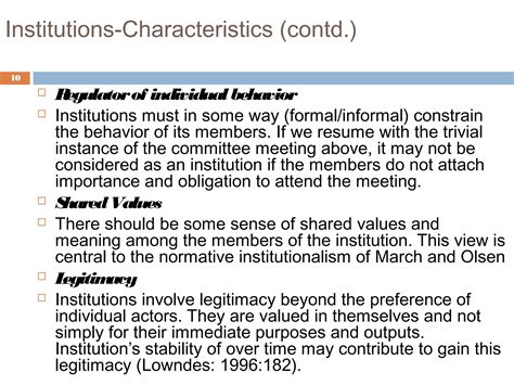 Institutions And Institutional Theory Ppt