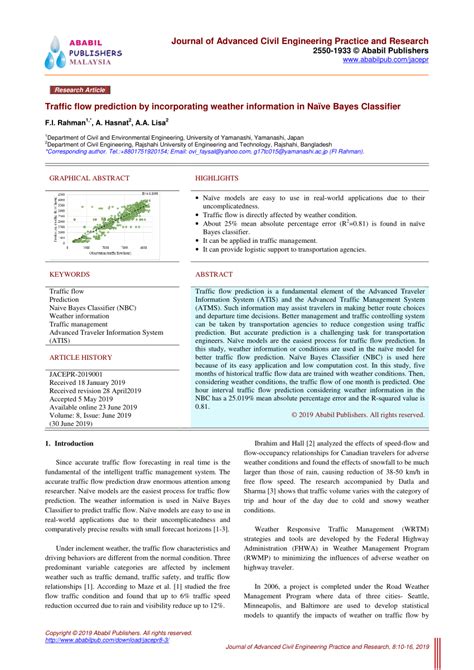 pdf traffic flow prediction by incorporating weather information in