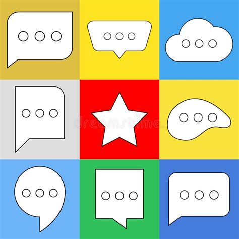 Chat Message Line Icon Set Speech Bubble Dialogue Chatting Box Message Box Talk Chat Thin