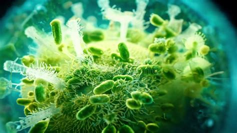 Microscopic Microbes Virus Cells And Bacteria Medical Background