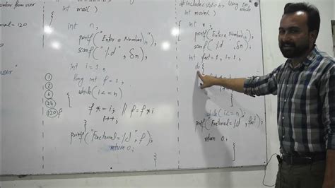 Write A C Program That Input A Number From User And Display Factorial Of Number Using Do While
