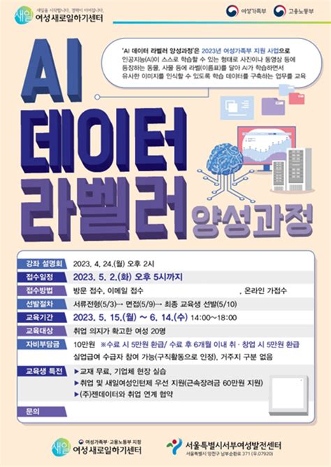 서부여성발전센터 Ai 데이터 라벨러 양성과정 취업 연계 협약 소식