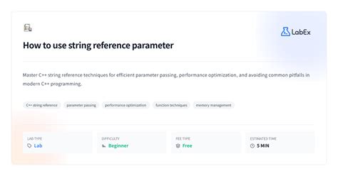 How To Use String Reference Parameter Labex