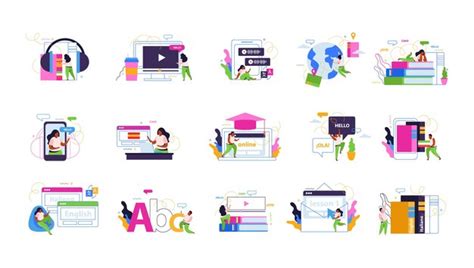 Free Vector Flat Microchip Isolated Icons Set With Hardware Elements