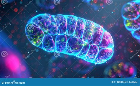 A Fluorescent Image Of Mitochondria In A Cell Highlighting Their Role As The Powerhouses Of The