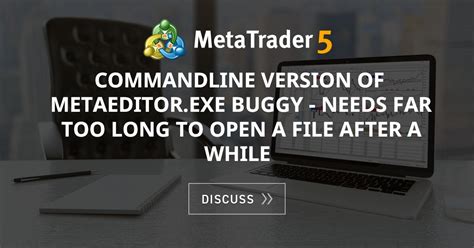 Commandline Version Of MetaEditor Exe Buggy Needs Far Too Long To Open A File After A While
