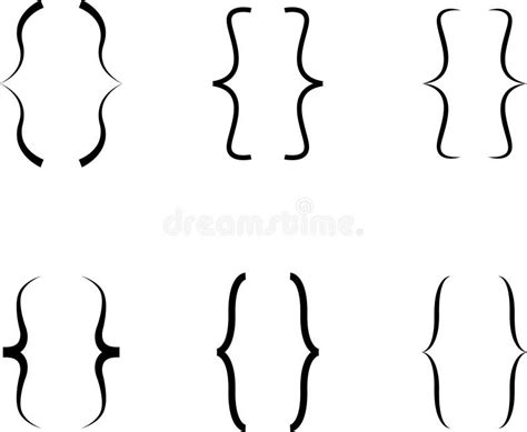 Curly Braces Double Symmetric Brackets Vector Typography Symbols Pair