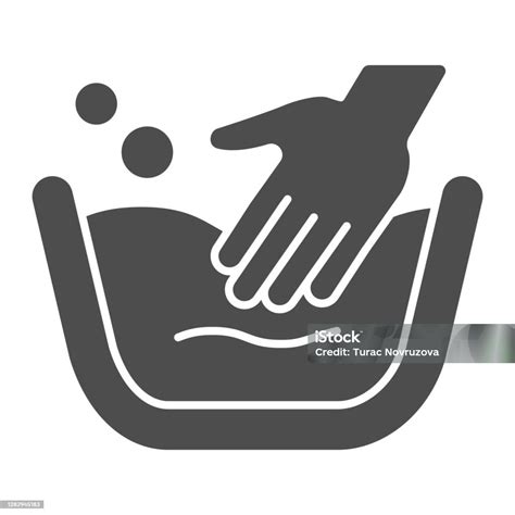 물 고체 아이콘의 분지에서 손 청소 서비스 개념 흰색 배경에 비누 비누 사인과 워시 볼에 손 모바일 및 웹용 글리프 스타일의 핸드 워시 기호 벡터 그래픽 표지판에 대한 스톡