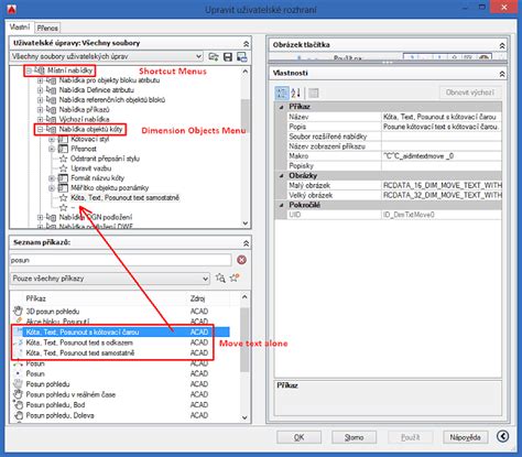 cad forum move dimension text in autocad context menu
