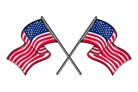 Two American Flags Illustrations Royalty Free Vector Graphics And Clip