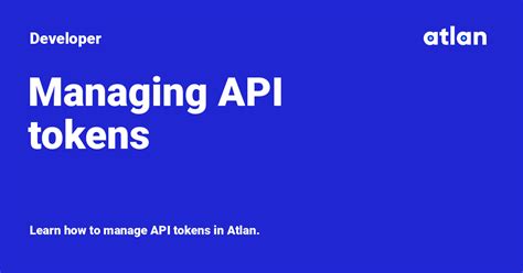 Managing Api Tokens Developer