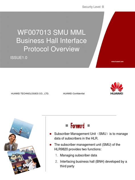 wf007013 slidew wf smu mml business hall interface protocol overview 20070815 b 1 0 5