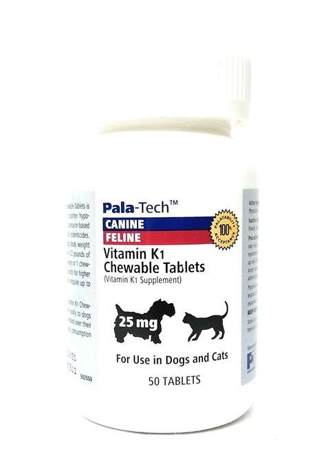 Pala Tech Vitamin K1 25mg 50 Chewable Tablets